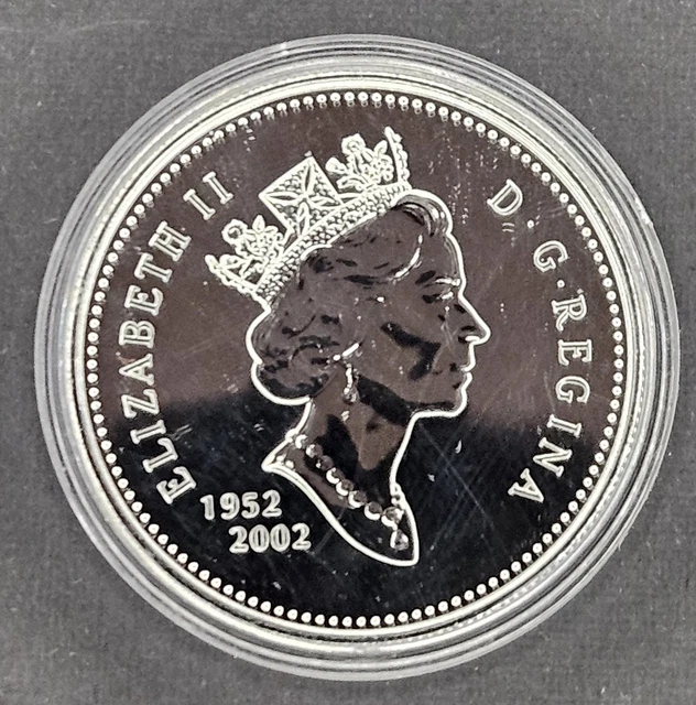 2002 SILVER CANADA $1 Dollar Queen Elizabeth Golden Jubilee Sterling ...