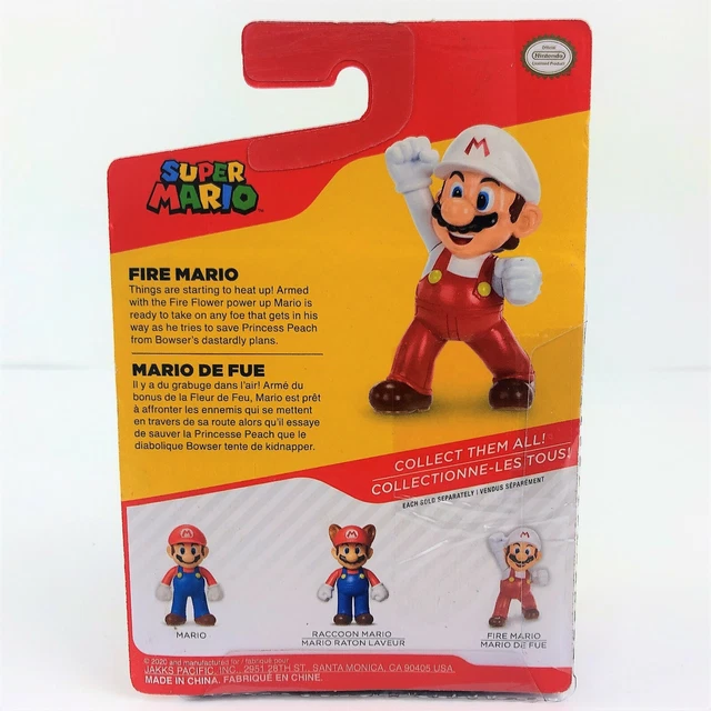 FIGURINE ARTICULÉE SUPER Mario Bros. Fire Mario Fist Bump 2,5 pouces ...