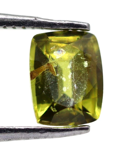 VERDÂTRE JAUNE COULEUR 0.40 CT Non Traitée Petit Saphir Naturel Coussin ...