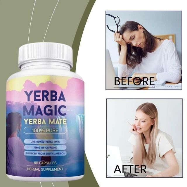 YERBA MAGIC YERBA Mate 60 Capsules-Clean Energy Brain fog Buster and Gut Health^ £6.23 - PicClick UK