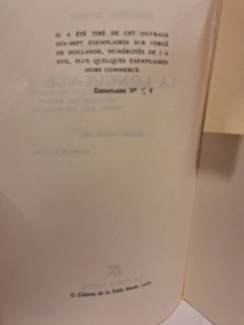 FRÉDÉRIC MUSSO – La longue‑vue – EO – 1/17 Vergé de Hollande – non ...