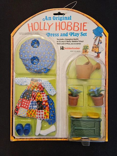 VINTAGE HOLLY HOBBIE Doll Dress and Play Set NIB Knickerbocker No. 9870 ...