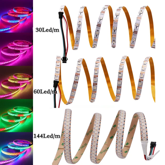 WS2812B LED STREIFEN Strip 1M-5M WS2812 RGB Leiste Licht 5050 SMD ...