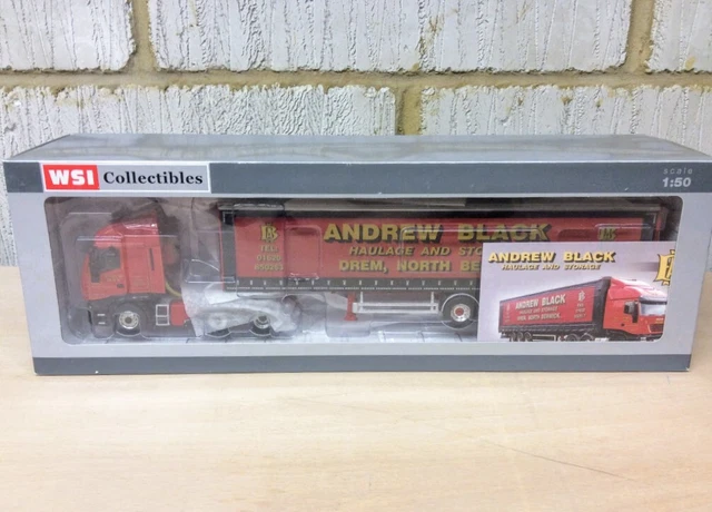 MODELLI WSI IVECO Stralis 6x2 e 3 assi Andrew livrea nera scala 1:50 in ...