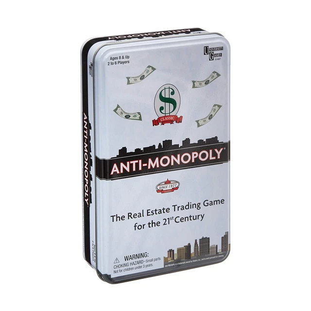 UNIVERSITY GAMES BOARDGAME Anti-Monopoly (Tin Ed) Box NM $42.52 ...