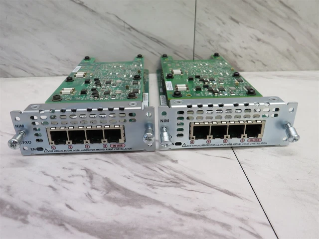 LOT OF 2 Cisco NIM-4FXO V02 4-Port Network Interface Module for ISR ...