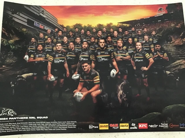 PENRITH PANTHERS 2024 LAMINATED NRL RUGBY TEAM PLAYER poster, BARGAIN 2 ...