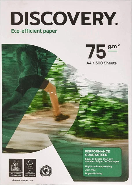 DISCOVERY PAPER 75GSM - A4 White Office Copier 500 Sheets £9.99 ...