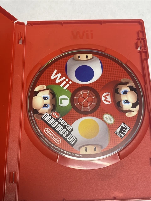 NEW SUPER MARIO Bros Wii Game Case, Inserts & Disc NO MANUAL Tested ...
