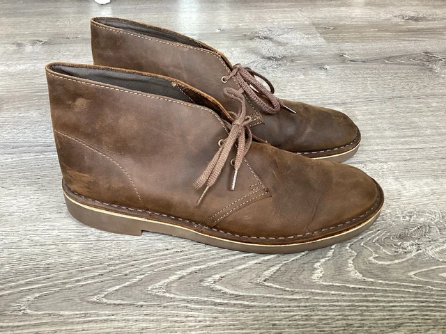 CLARKS BUSHACRE II Beeswax Brown Leather Chukka Boots Men's Size 13 M ...