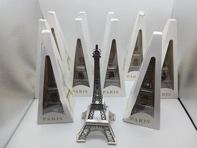 EIFFEL TOWER TABLE Center Peice 10 In Statue Lot Of 10 Silver Metal Alloy £38.98 - PicClick UK