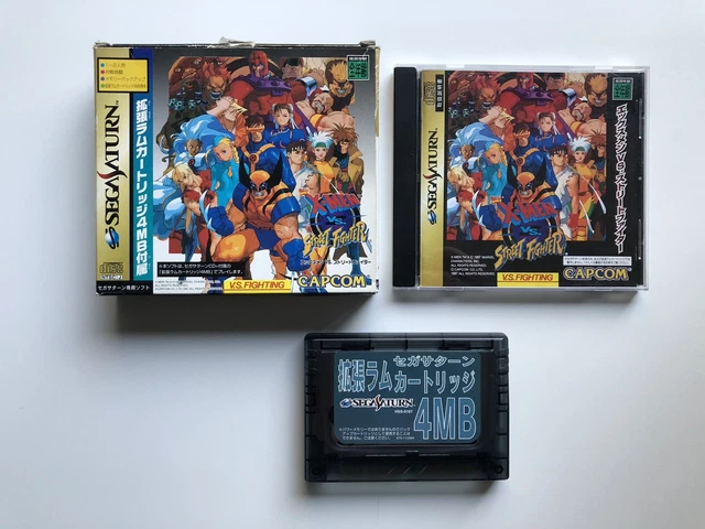 X-MEN VS. STREET Fighter with 4MB RAM Cart Sega Saturn boxed japanese ...