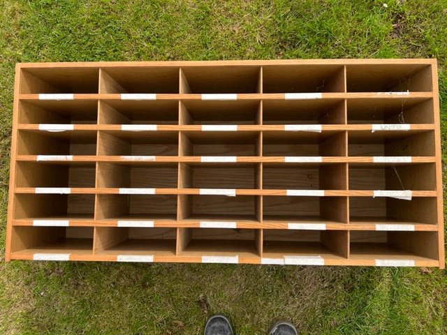 WOODEN DESKTOP / Pigeon Hole with 30 Compartments Mail / File Sorter ...
