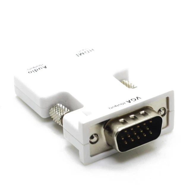 AUDIO JACK HDMI to VGA Adapter Female HDMI to Male VGA Connecter Laptop ...