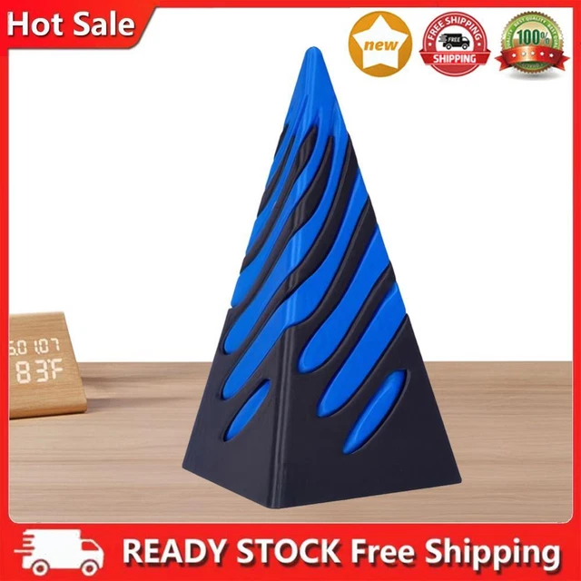 3D PRINTED SPIRAL Toy Pass Through Pyramid Fidget Toy Desk Toy (Black ...