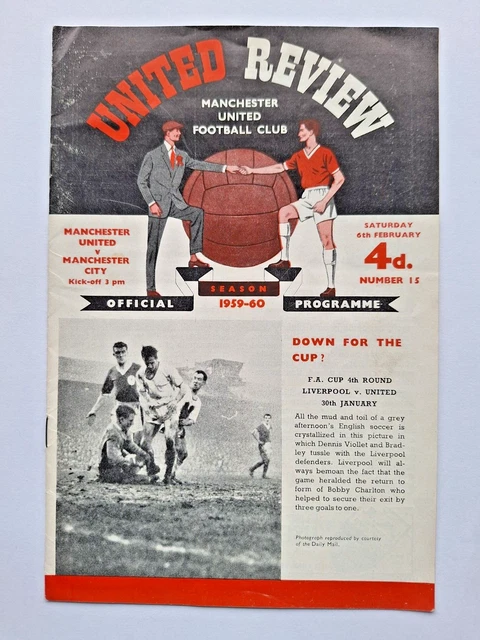 MANCHESTER UNITED V Manchester City Season 1959-60 Football Programme £ ...