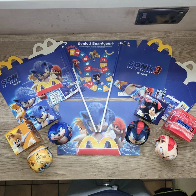 MCDONALD’S TOYS SONIC Hedgehog 2025 SET OF 4 BNIB & Extras. Flags ...