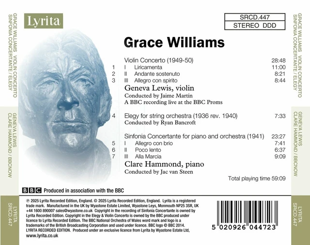 GRACE WILLIAMS GRACE Williams: Violin Concerto/Elegy for String Orchestra/. (CD) £23.58 ...