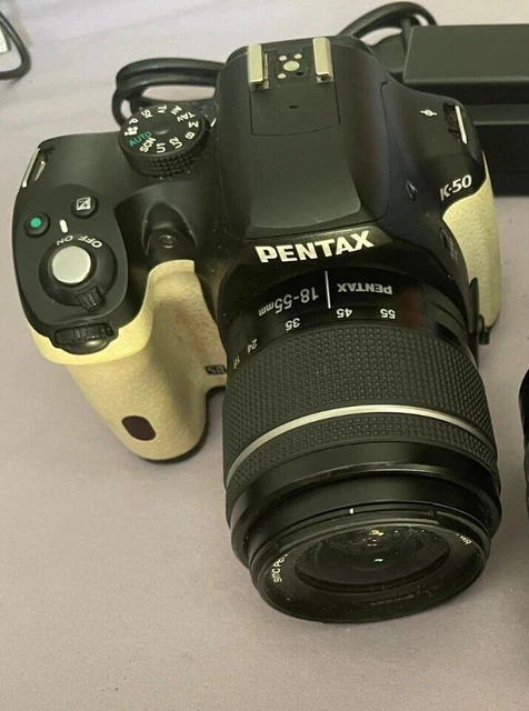 PENTAX K50 BLACK white edition camera body DSLR w/ 18-55mm lens $599.00 ...
