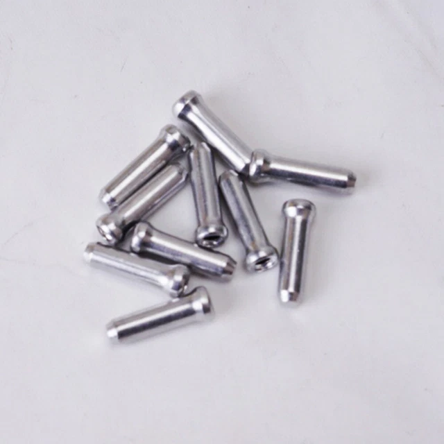 ESSENTIAL ALUMINUM ALLOY Bike Cable End Cap 100x Crimp Ferrule Tip Set ...