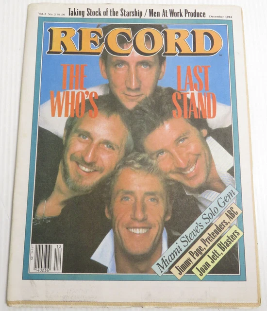 RECORD MAGAZINE DECEMBER 1982 Vol.2 #2 The Who Jimmy Page The ...