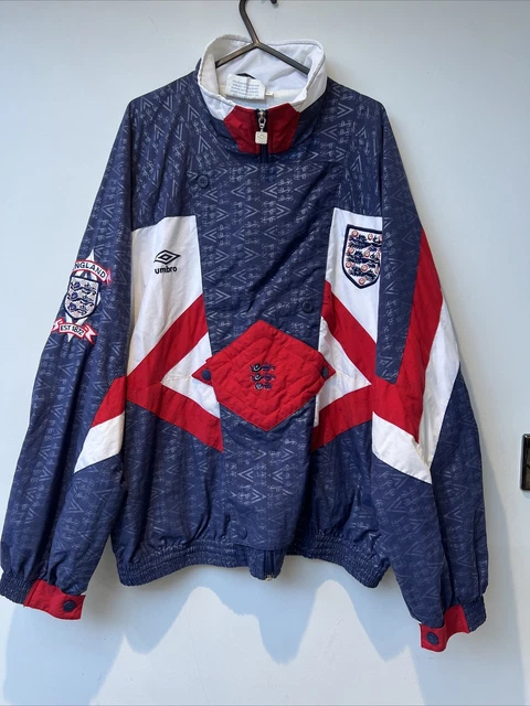 ORIGINAL ENGLAND NATIONAL TEAM 1990/1992 TRAINING FOOTBALL JACKET UMBRO ...