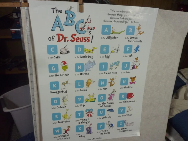 THE ABC'S OF Dr. Seuss Poster Chart Alphabet Classroom Homeschool ...