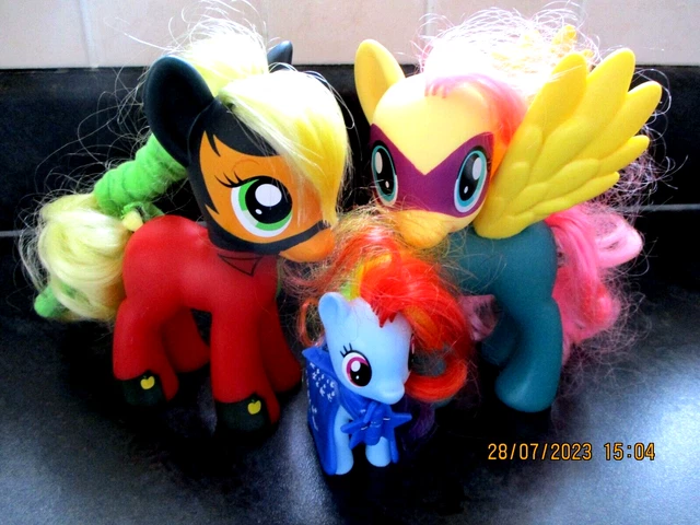 MY LITTLE PONY G4 Power Ponies APPLEJACK RARITY & FLUTTERSHY Superhero ...