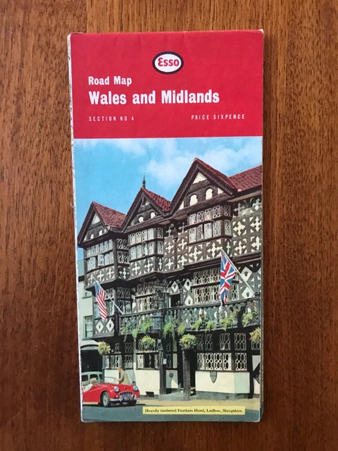 1965 ESSO OIL Company road map of Wales and Midlands £4.11 - PicClick UK