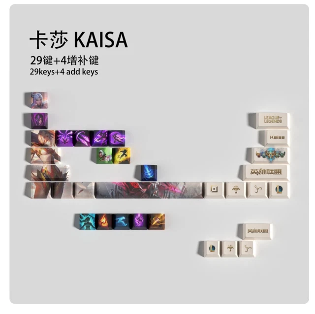 LEAGUE OF LEGENDS Kaisa Keycaps 29 Set | OEM Profile | Gaming | Anime ...