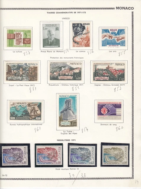 TIMBRE MONACO ENTRE Les Annees 1971 & 1976 Neufs **/* Gomme Avec /Sans Charniere EUR 20,00 ...