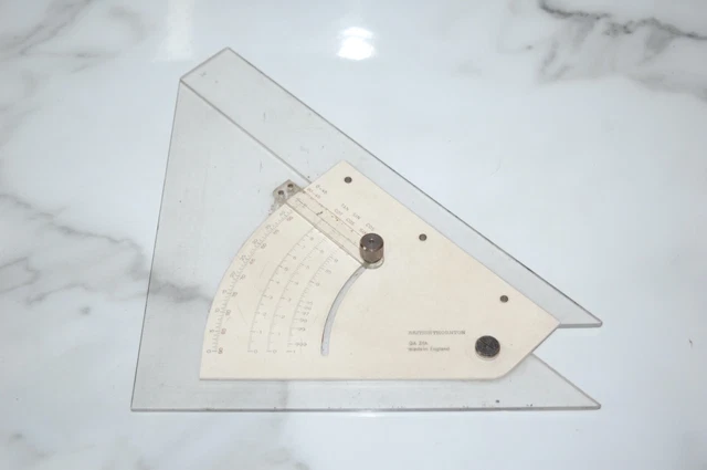 VINTAGE ADJUSTABLE ANGULAR measurement protractor - Engineering design ...