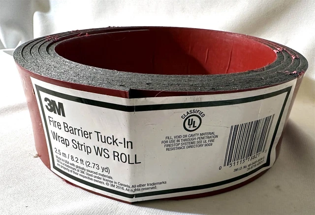 3M FIRE BARRIER Tuck-In Wrap Strip WS ROLL, 2.5 M / 8.2 ft (2.73 yd ...