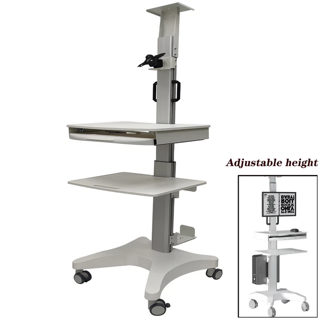MOBILE PC CART Adjustable Computer Workstation Cart Medical Monitor ...
