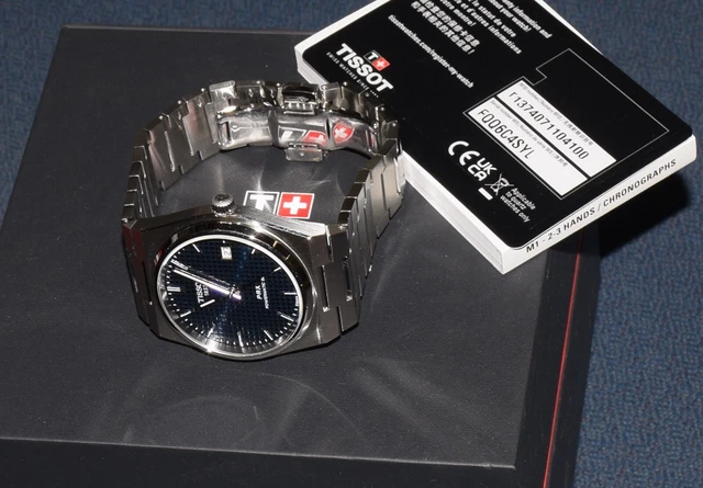 MENS TISSOT 1853 PRX Powermatic 80 Blue Dial Stainless AUTOMATIC Watch ...