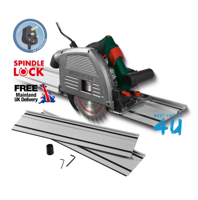 PARKSIDE® PLUNGE-CUT SAW with rail - Powerful 1200W £119.95 - PicClick UK