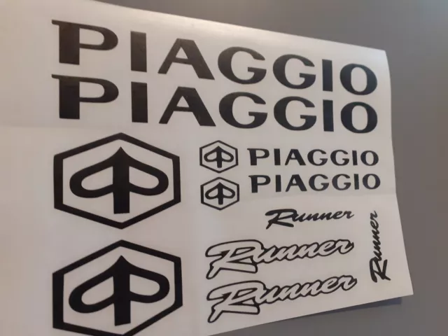 ROLLER PIAGGIO AUFKLEBER-STICKER Schwarz 10 Teilig auch in verschidenen ...