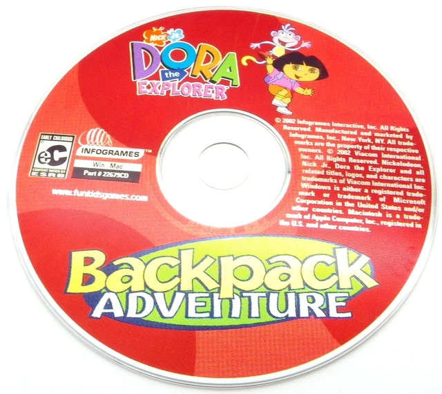 NICK JR 2002 Dora The Explorer Backpack Adventure PC CD-ROM Computer ...
