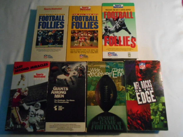 (7) VINTAGE FOOTBALL VHS Tapes/Giants,Follies,NFL Rocks,Inside the Game ...