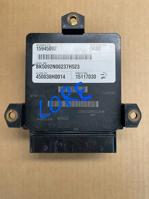 06-10 CHEVY SILVERADO/GMC Sierra LBZ LMM DURAMAX/ALLISON TCM 24256864 ...