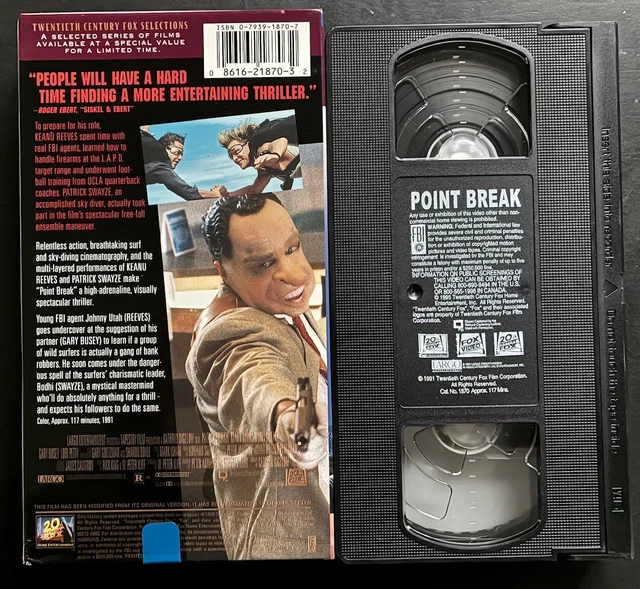 POINT BREAK (1991) VHS NTSC 4:3 R 20th Century Fox 1870 1995 Keanu ...