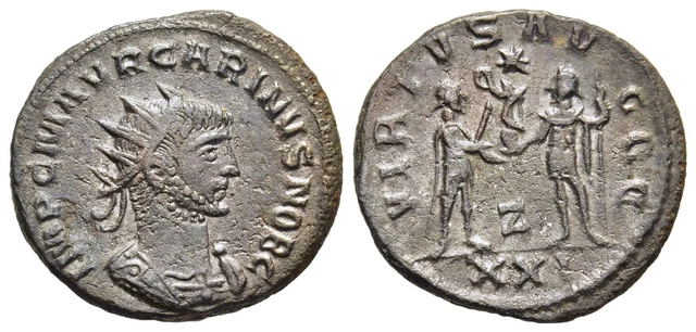 FITZ ANTIOCH AE Silvered Antoninianus Carinus Jupiter Victory Star ...