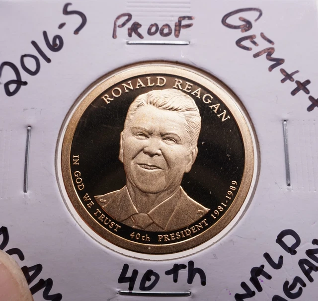2016 S RONALD Reagan 40th President US dollar Proof BU DCAM C2313 £40. ...