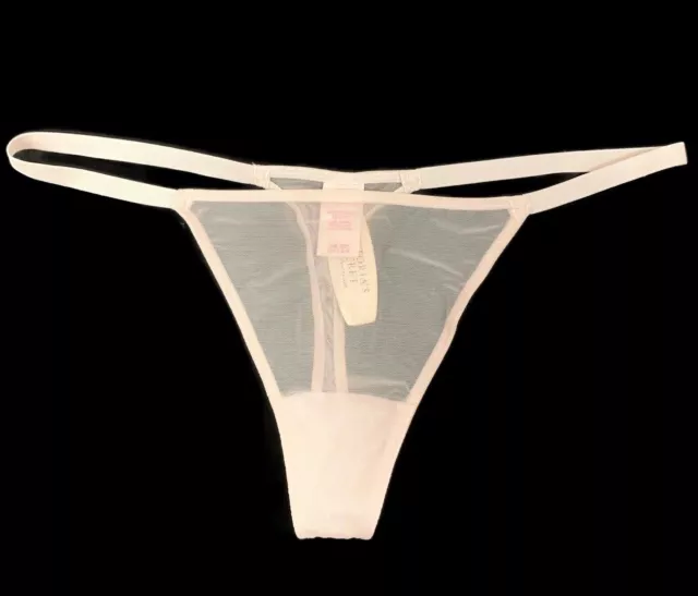 VICTORIAS SECRET VERY Sexy Sheer Mesh V-string / Thong Panty One Size S ...