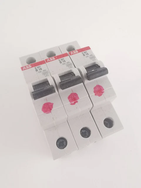 3X ABB S201 B16 Leitungsschutzschalter 1-polig Sicherungsautomat LS-Schalter EUR 4,49 - PicClick DE
