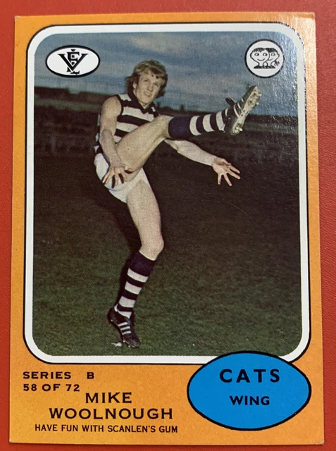 1973B SCANLENS VFL Card: MIKE WOOLNOUGH (Geelong) #58 $12.00 - PicClick AU