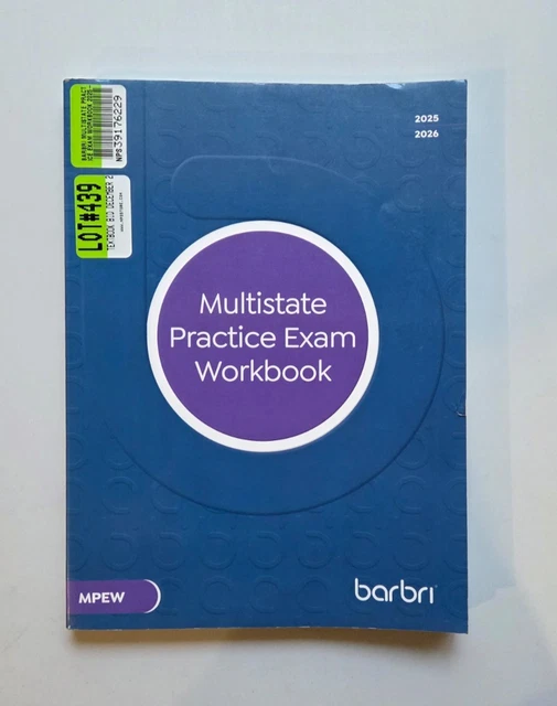 🔥 BARBRI MBE Multistate Practice Exam Workbook 2025 -2026 ISBN ...
