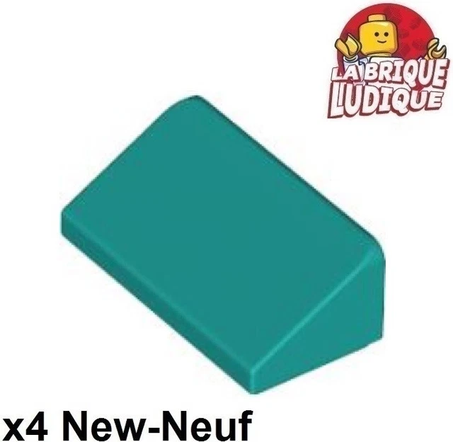 LEGO 4X SLOPE brick brique pente inclinée toit roof 1x2 dark turquoise ...