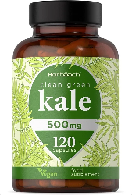 KALE CAPSULES 500MG | 120 Vegan Capsules | Superfood Supplement ...