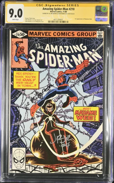 AMAZING SPIDER-MAN #210 CGC 9.0 SS Signed 2X John Romita Jr & Al ...